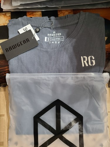 Raw Gear Rib Knit Shirt Gray Turbulence Mens Small (RG437) By Bradley ...