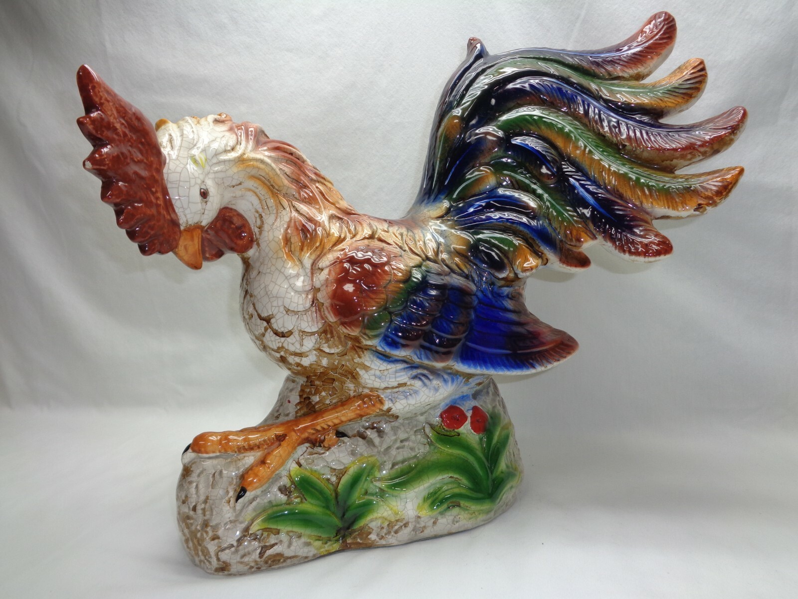 Ceramic Art MAJESTIC ROOSTER STATUE Farmhouse French Country Tuscan ...
