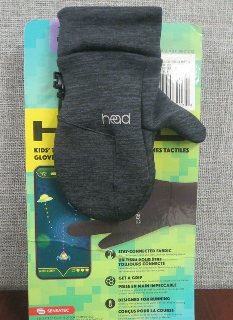 HEAD Kids’ Touchscreen Mittens Dark Heather Gray Size Extra Small for ...