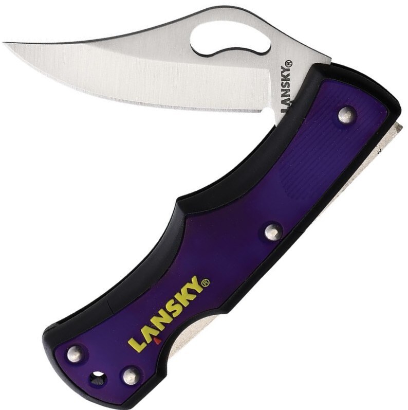 Lansky Small Lockback Folding Knife 2.25" 420 Steel Blade Purple ...
