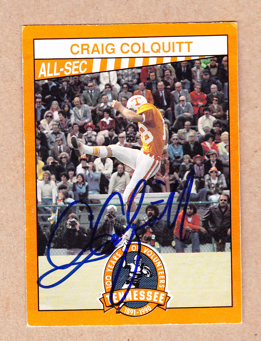 Craig Colquitt signed 1990 Tennessee Volunteers football card#191 | eBay