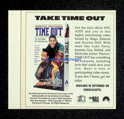 Time Out Paramount 1992 AIDS Magic Johnson Trade Print Magazine Ad ...