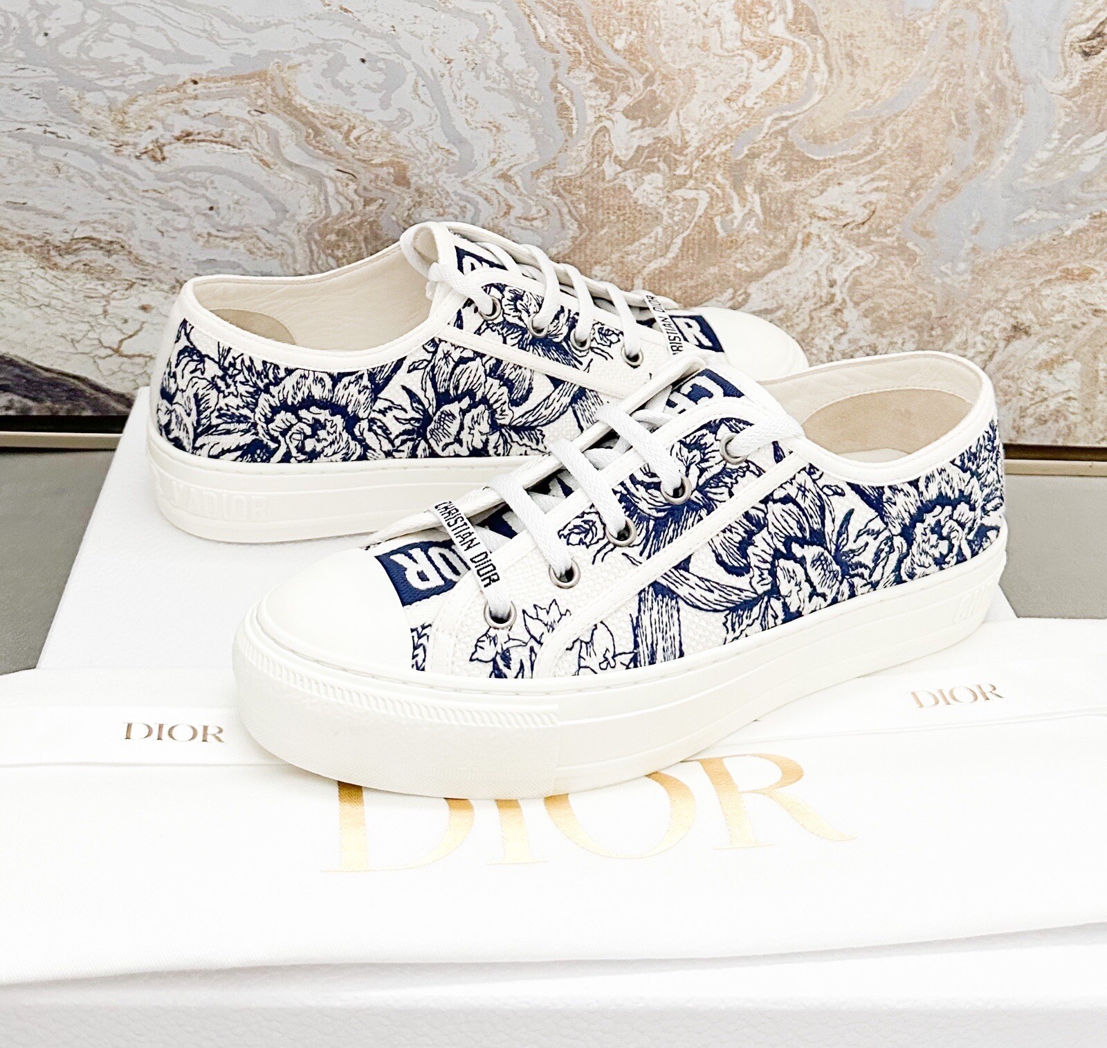 Christian Dior Toile De Jouy Embroidered Walk'N'Dior … - Gem