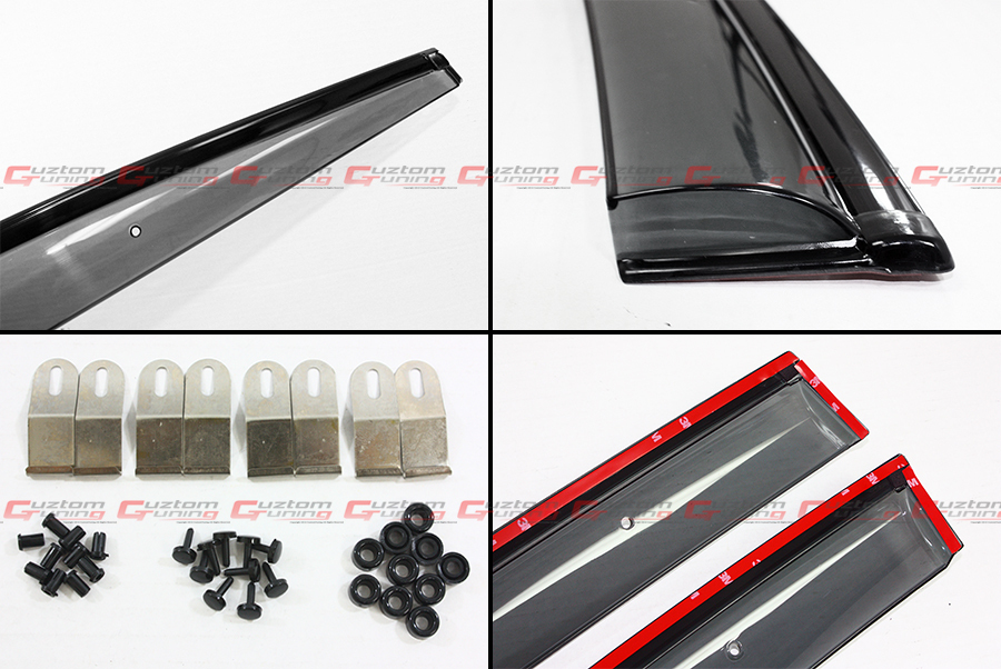 BLACK TRIM TINTED WINDOW VISOR RAIN GUARDS W/ CLIP FOR 2015-21 VW MK7 ...