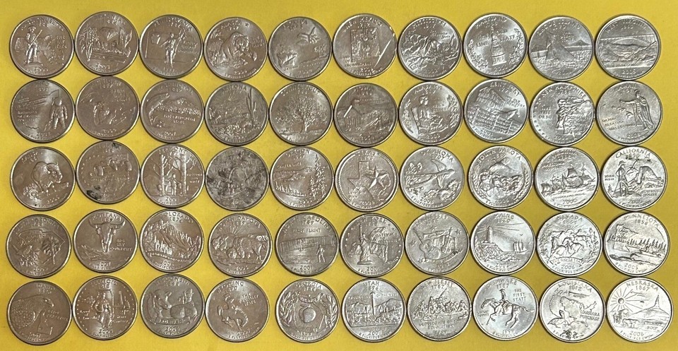 U.S. Complete State Quarter Set 1999 - 2008 Complete -- 50 quarters | eBay