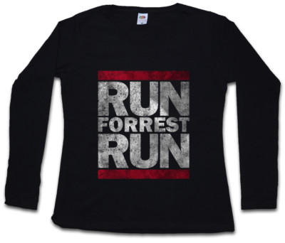 RUN FORREST RUN WOMEN LONG SLEEVE T-SHIRT Run Fun DMC Forrest Lauf Gump ...