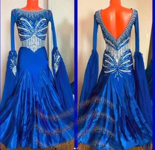 B7469 Ballroom smooth swing Waltz Tango Rhythm us 4 Dance Dress blue | eBay