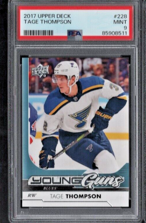 2017 Upper Deck Young Guns Tage Thompson #228 PSA 9 Mint Qty | eBay