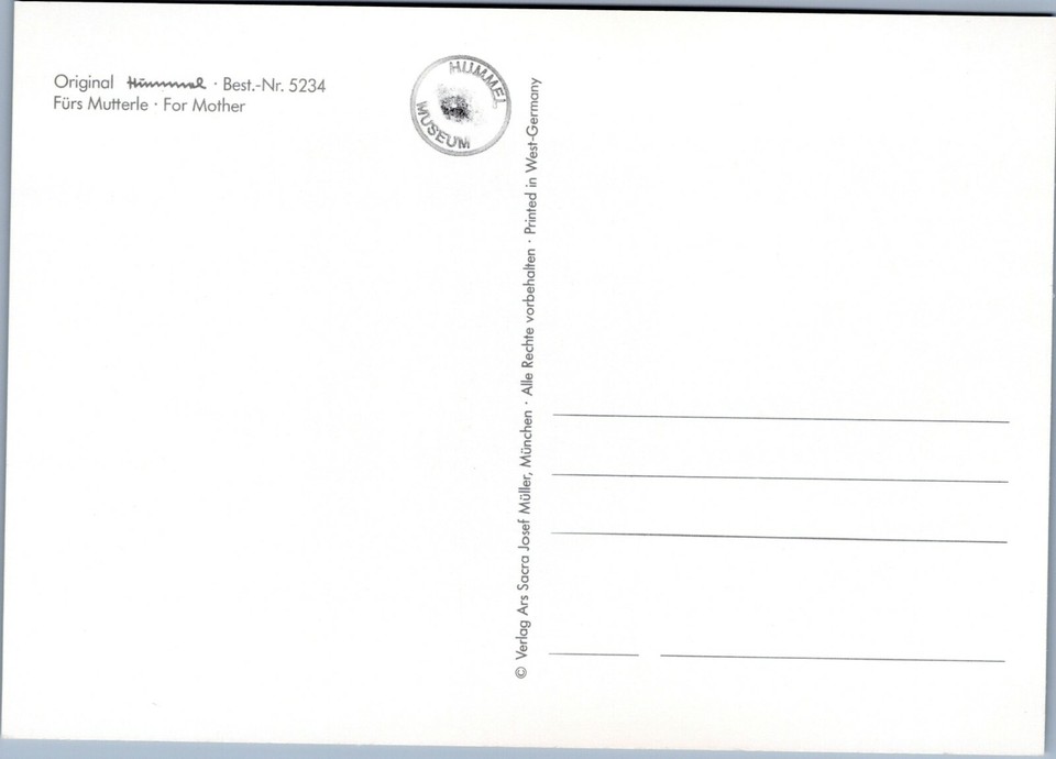 postcard For Mother - Hummel 5234 with museum stamp | eBay