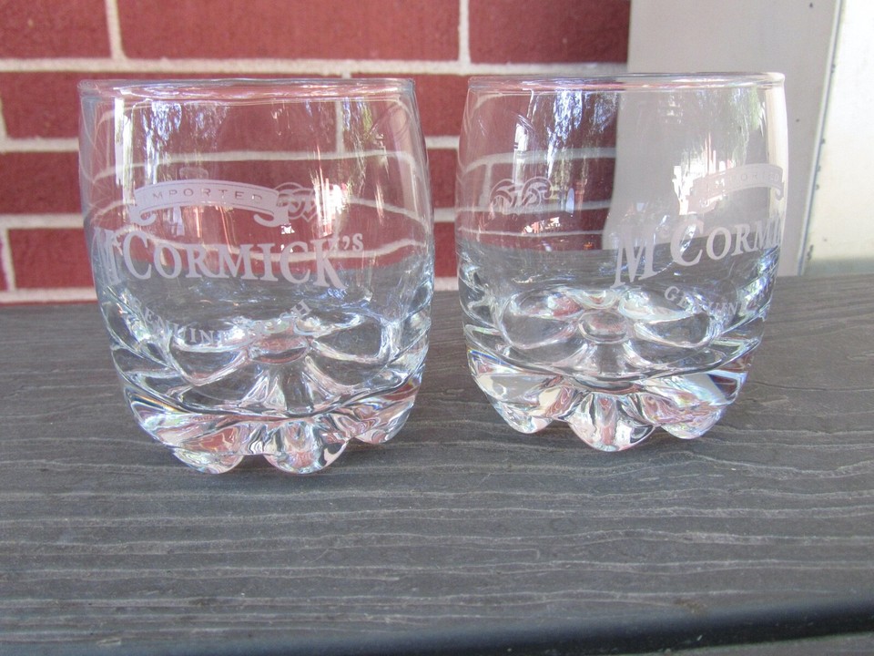 Two McCormick's Genuine Irish Cream Lowball Whiskey Glass with Etched ...