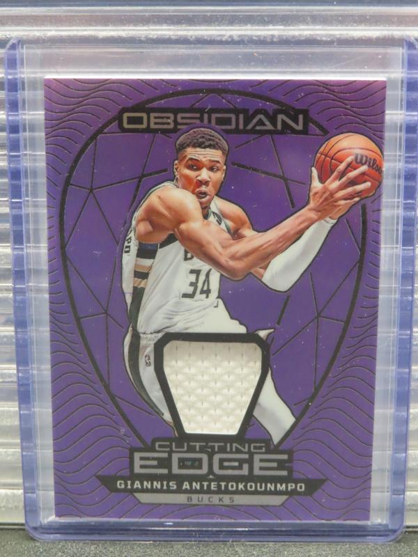 2023-24 Obsidian Giannis Antetokounmpo Electric Etch Purple Flood ...