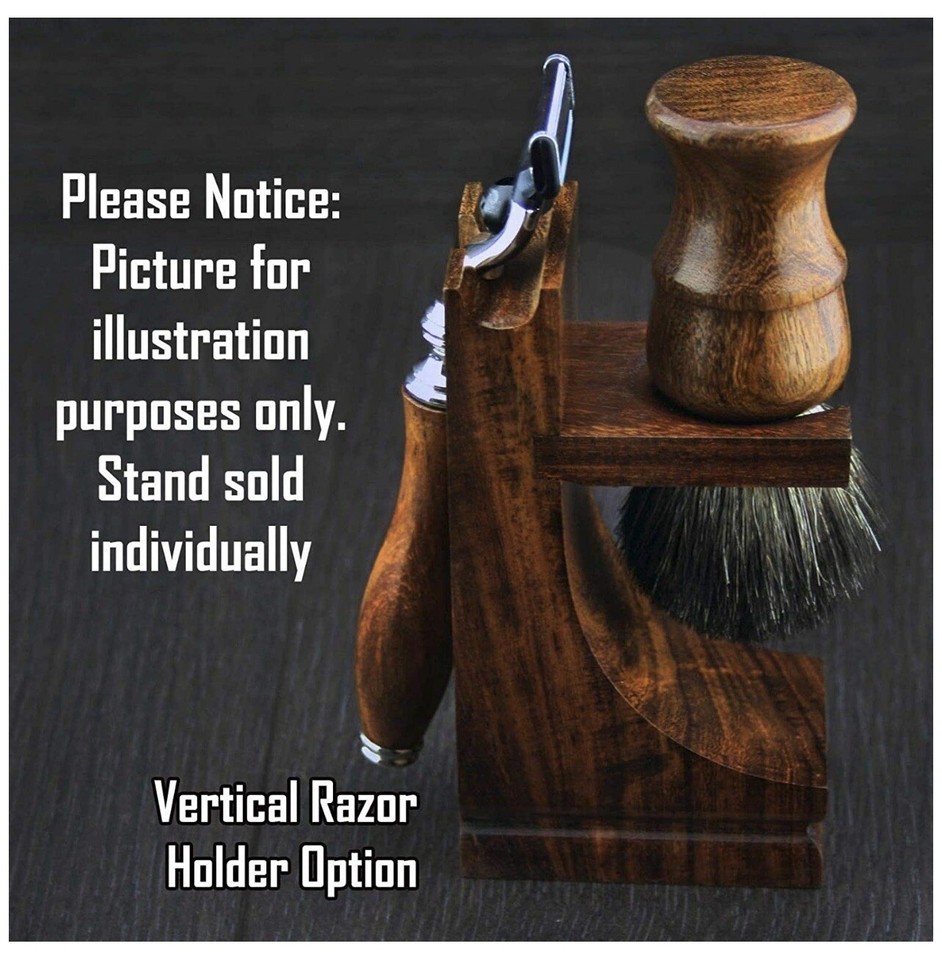Mission Style Wood Shave Stand for Razor and Brush - Walnut Finish USA ...