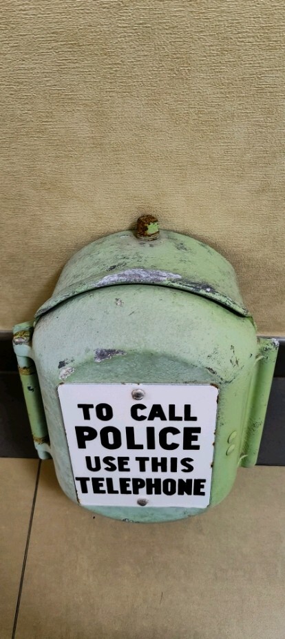 Vtg.1950's NYPD POLICE CALL BOX STREET TELEPHONE/ORIGINAL GREEN ...