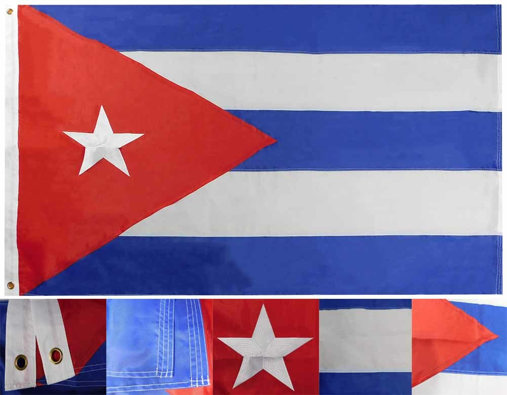 Cuba Cuban 4x6 4'x6' Nylon 210D Embroidered Sewn Flag Banner Grommets ...