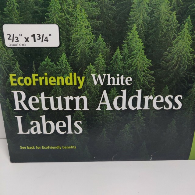 Avery Eco-friendly White Return Address Labels 600 2/3 X 1 3/4 Template ...