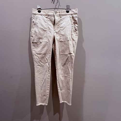 Ann Taylor Loft Capris Petite 6 6P Beige Pockets Button Zipper | eBay