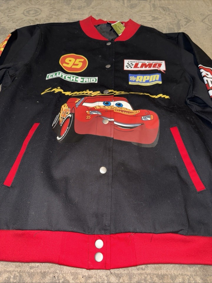 Disney Pixar Cars Lightning Mcqueen Racing Red Jacket Sz Medium Mens ...
