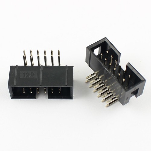 5Pcs 2.54mm 2x6 Pin 12 Pin Right Angle Male Shrouded IDC Box Header ...