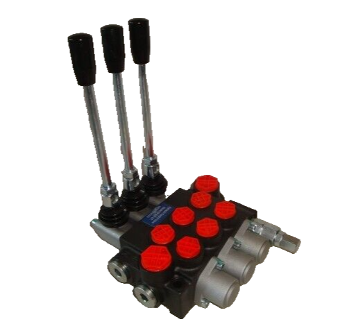 3 BANK HYDRAULIC MONOBLOCK DIRECTIONAL SPOOL LEVER VALVE 3/8" BSP - 40 ...