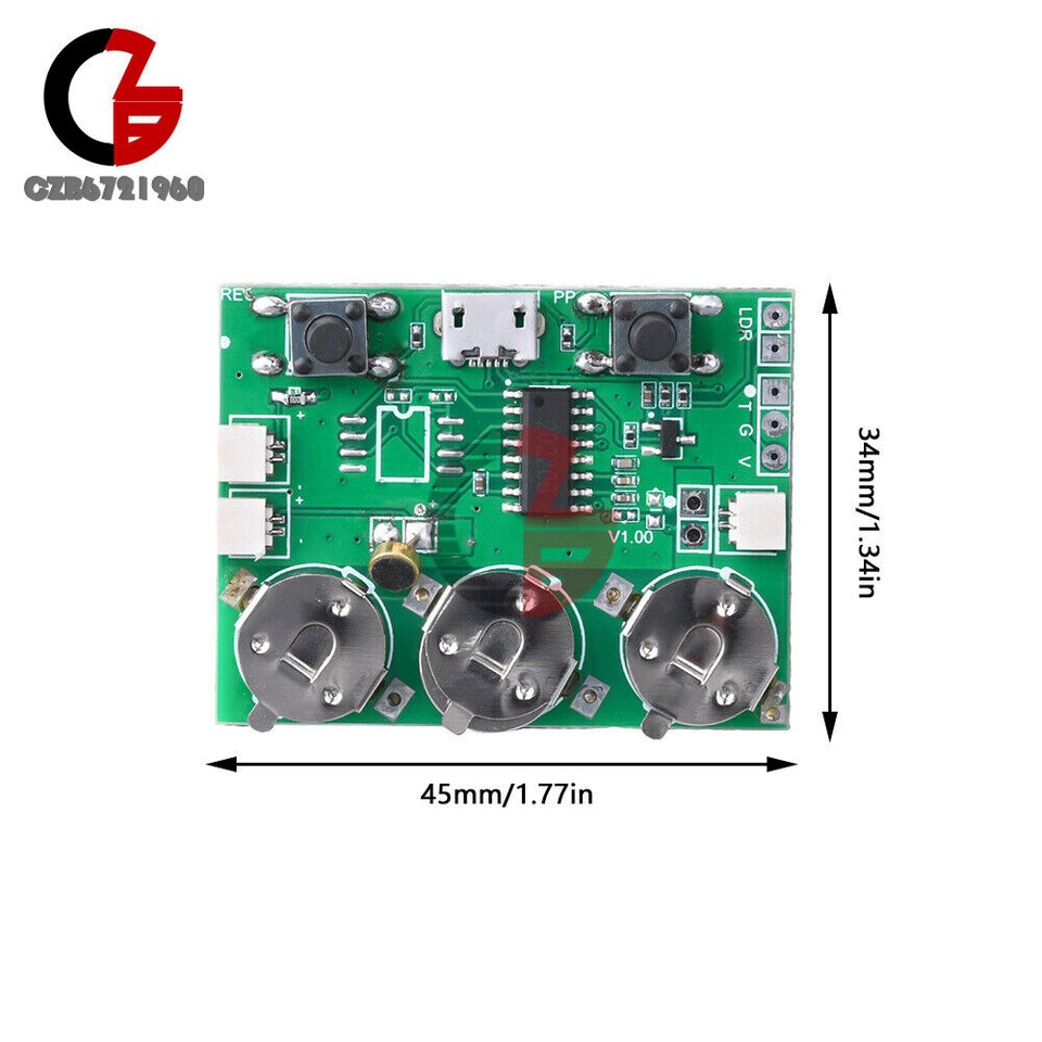 1-10pcs 100S Greeting Card DIY Recordable Voice Chip Music Box Sound ...