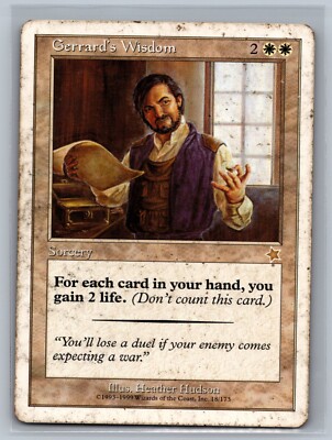 Magic The Gathering Starter 1999 Gerrard's Wisdom #18/173 MTG TCG CCG ...