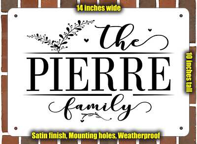 Pierre Family Decorative Metal Door or Wall Plaque (Style 2) | eBay