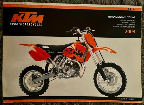 KTM Sport Motorcycles 2003 65 SX Owners Manual | eBay