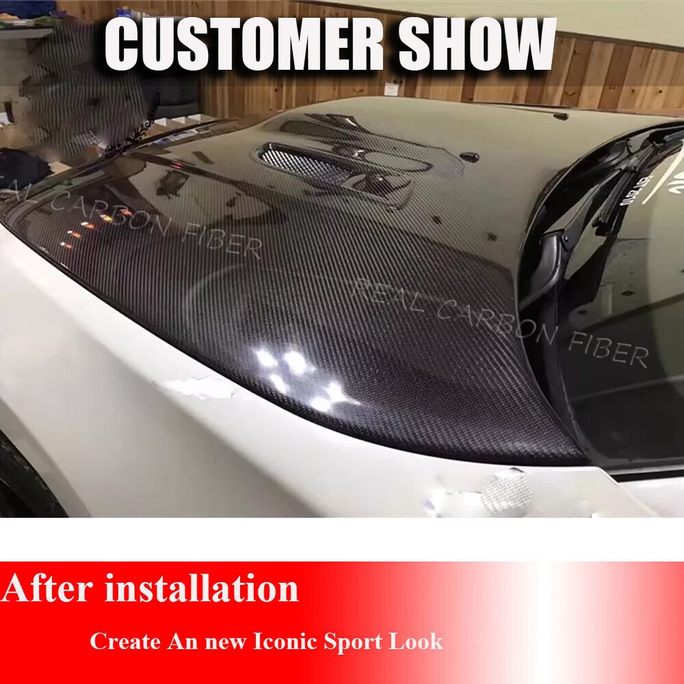 Fit For BMW E82 1M 135i 128i 2008-13 REAL CARBON Engine Bonnet Hood ...