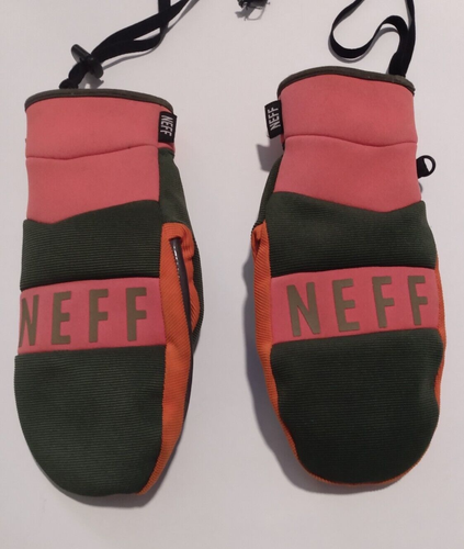 Neff Orange Green Camo Camouflage Snow Snowboard Mittens FLAW DEFECT ...