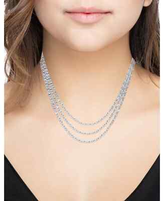 And Now This Triple Strand Diamond Cut Chain Necklace | eBay