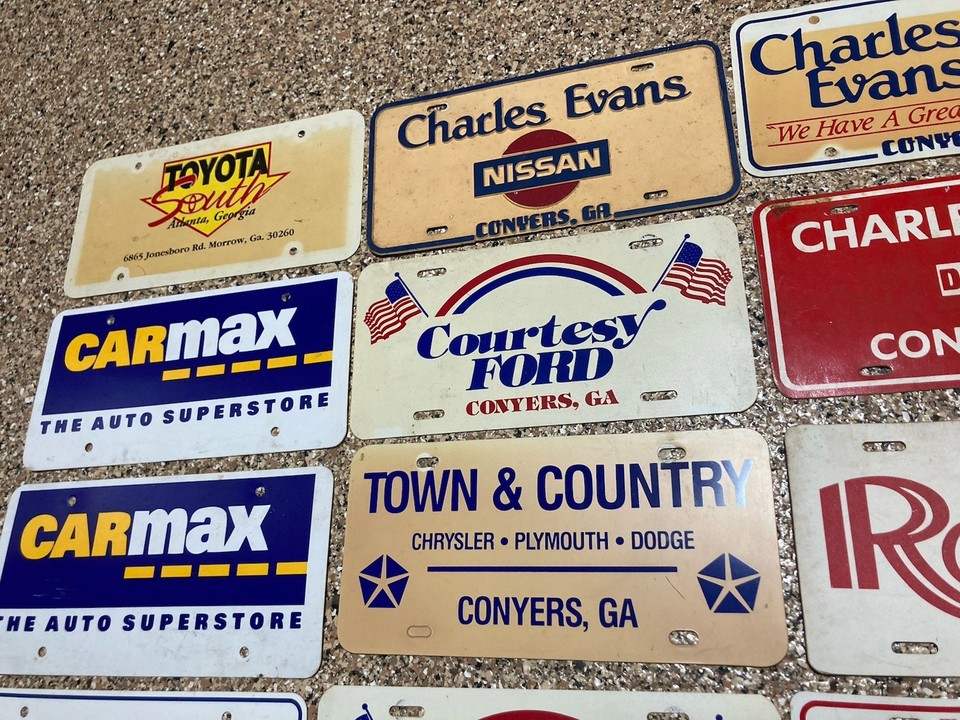 LOT of 19 Front License Plate Plastic Cardboard Car Tag Dealership RON ...