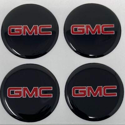 4 Wheel Center Cap Logo Sticker Decal Emblem Black 3.5" 88mm GMC 1500 ...