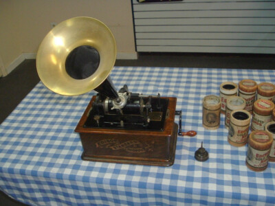 Antique EDISON Standard Phonograph Wax Two Minute Cylinder Music Player ...
