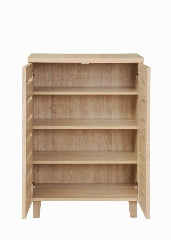 TAD | Sonoma Oak 4 Tier 2 Doors Shoe Storage Cabinet Cupboard Stand ...