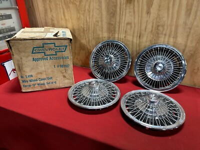 NOS 1965-1969 CHEVROLET CORVAIR NOVA CHEVY II WIRE WHEEL HUBCAPS GM ...