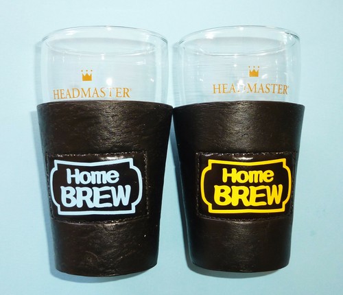 Conical Headmaster 425ml beer glass with Home Brew Schooner cooler ...