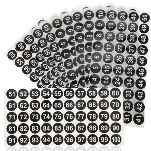 20 Sheets Digital Label Mini Number Stickers Cartoon Decals Small | eBay
