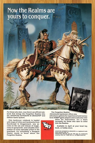1989 TSR Advanced Dungeons & Dragons Forgotten Realms Print Ad/Poster ...