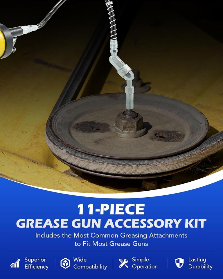 Orion Motor Tech Grease Gun Accessory Kit, 11 Piece Grease Gun Coupler ...