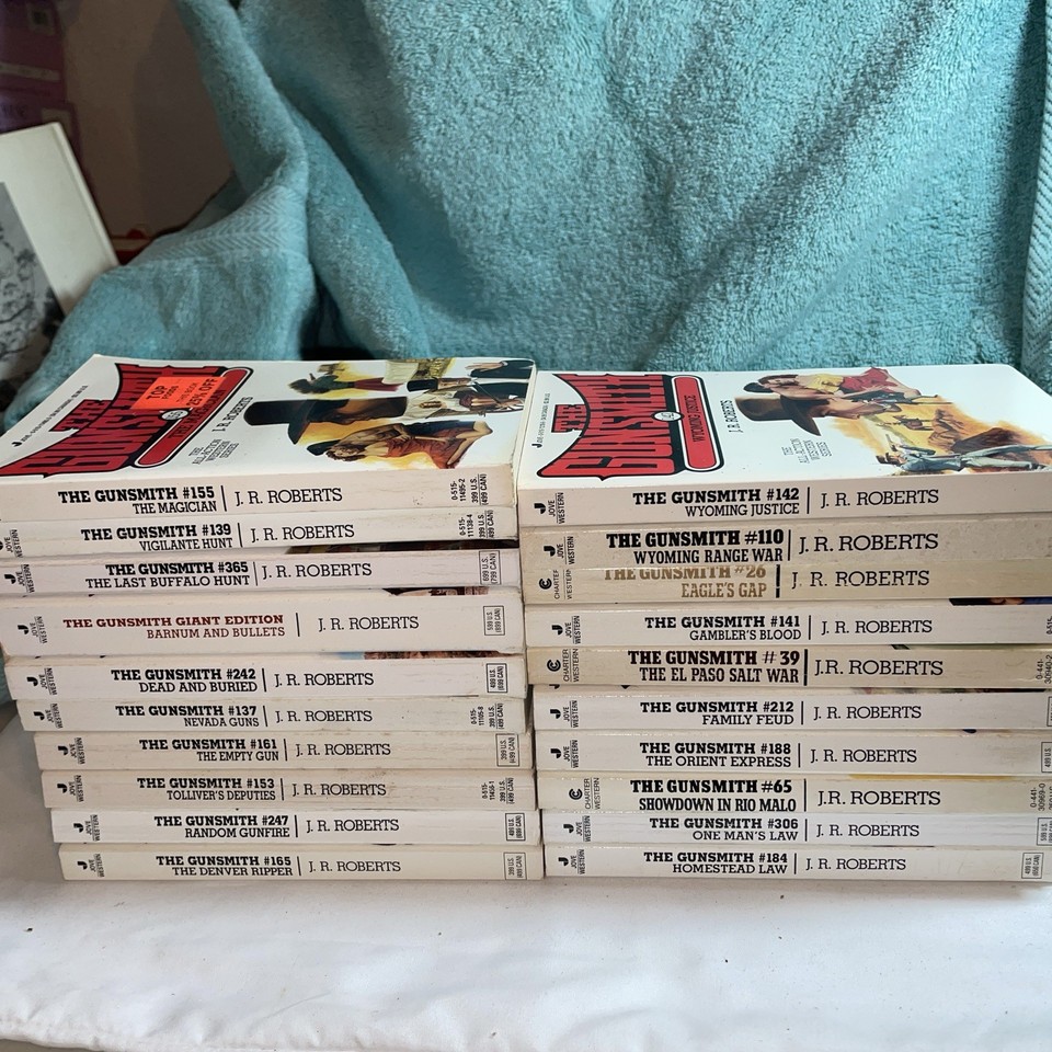 JR Roberts the gunsmith lot of 20 western books see pictures for ...
