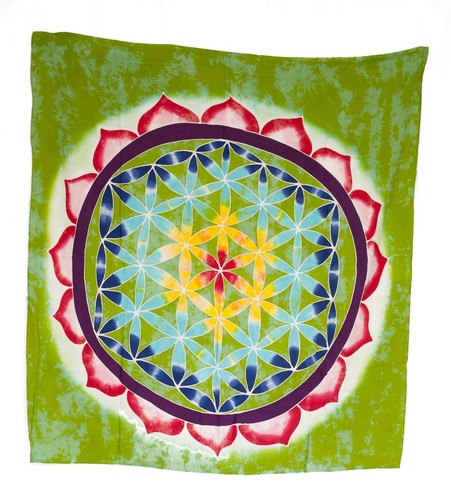 Batik Chakra Sri Yantra Mandala Flower Hanging Cotton Handmade 105x96cm ...