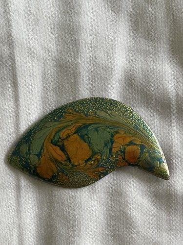 VINTAGE ESTATE JEWELRY SIGNED A GAGNON QUEBEC COPPER ENAMEL ABSTRACT ...