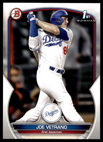 Joe Vetrano 2023 Bowman Draft BD-91 Los Angeles Dodgers Baseball Card ...