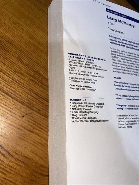 Larry Mcmurtry : A Life by Tracy Daugherty (2023, Hardcover) for sale ...