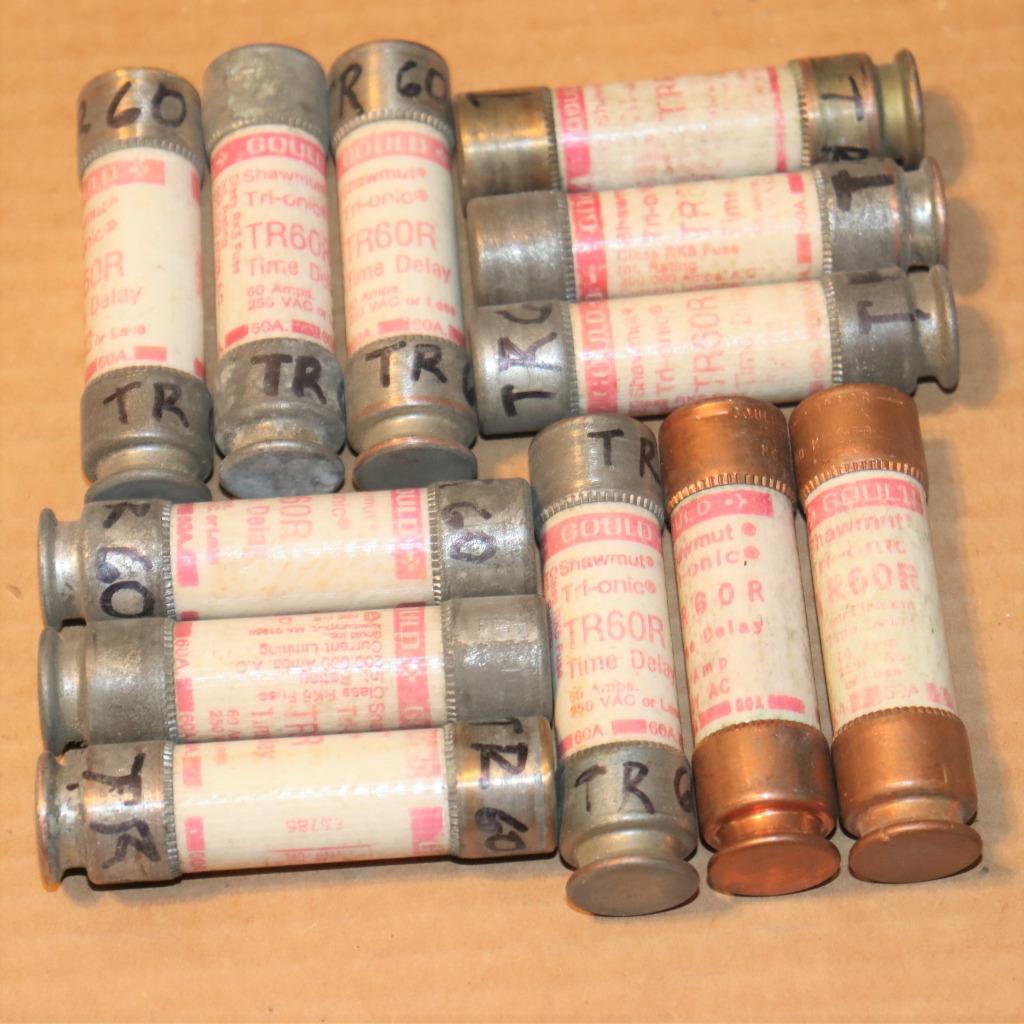 One Lot of 3 Gould Ferraz Shawmut TR60R TriOnic 60 Amp Fuses # K | eBay