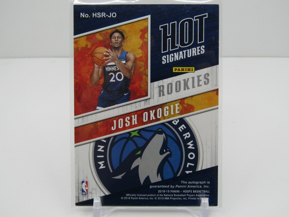 JOSH OKOGIE 2018-19 NBA HOOPS HOT ROOKIE SIGNATURES! RC! TIMBERWOLVES ...