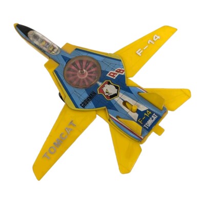 Jimmy Toys Friction Engine Roulette Grumman Yellow F-14 Tomcat Plane ...
