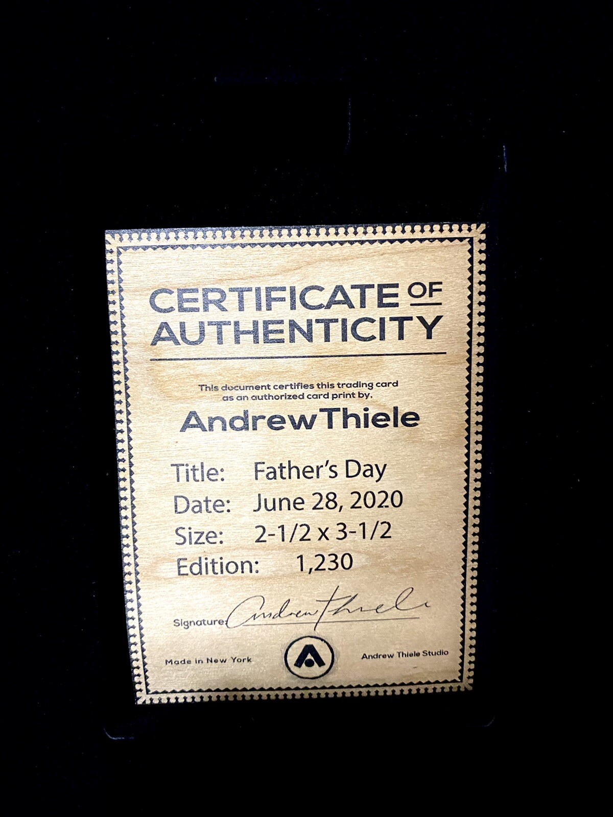 Andrew Thiele Father's Day Heritage Card baseball Topps Project 2020 ...