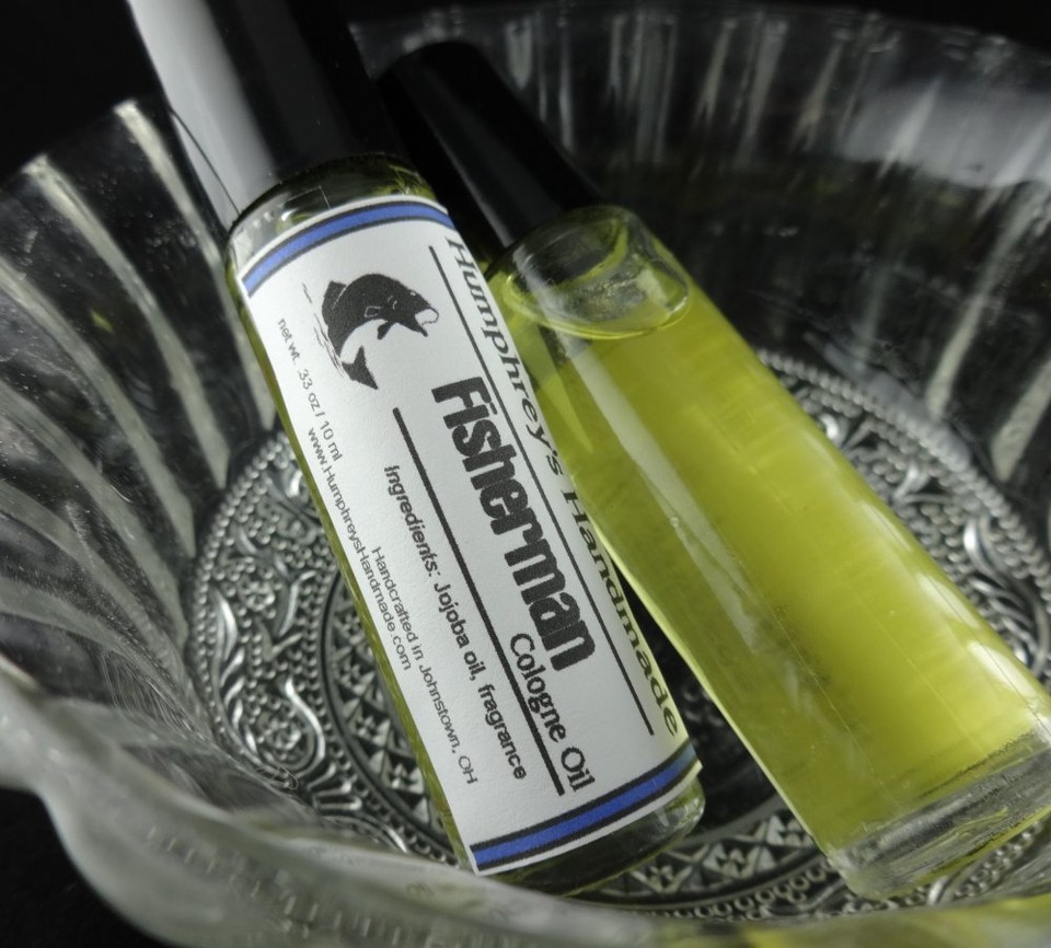 FISHERMAN Men's Cologne, Anise Essential Oil Jojoba Roll On Scent Black ...
