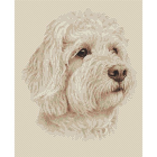 Cockapoo,Light (Sepia) Cross Stitch Design (kit or chart) | eBay